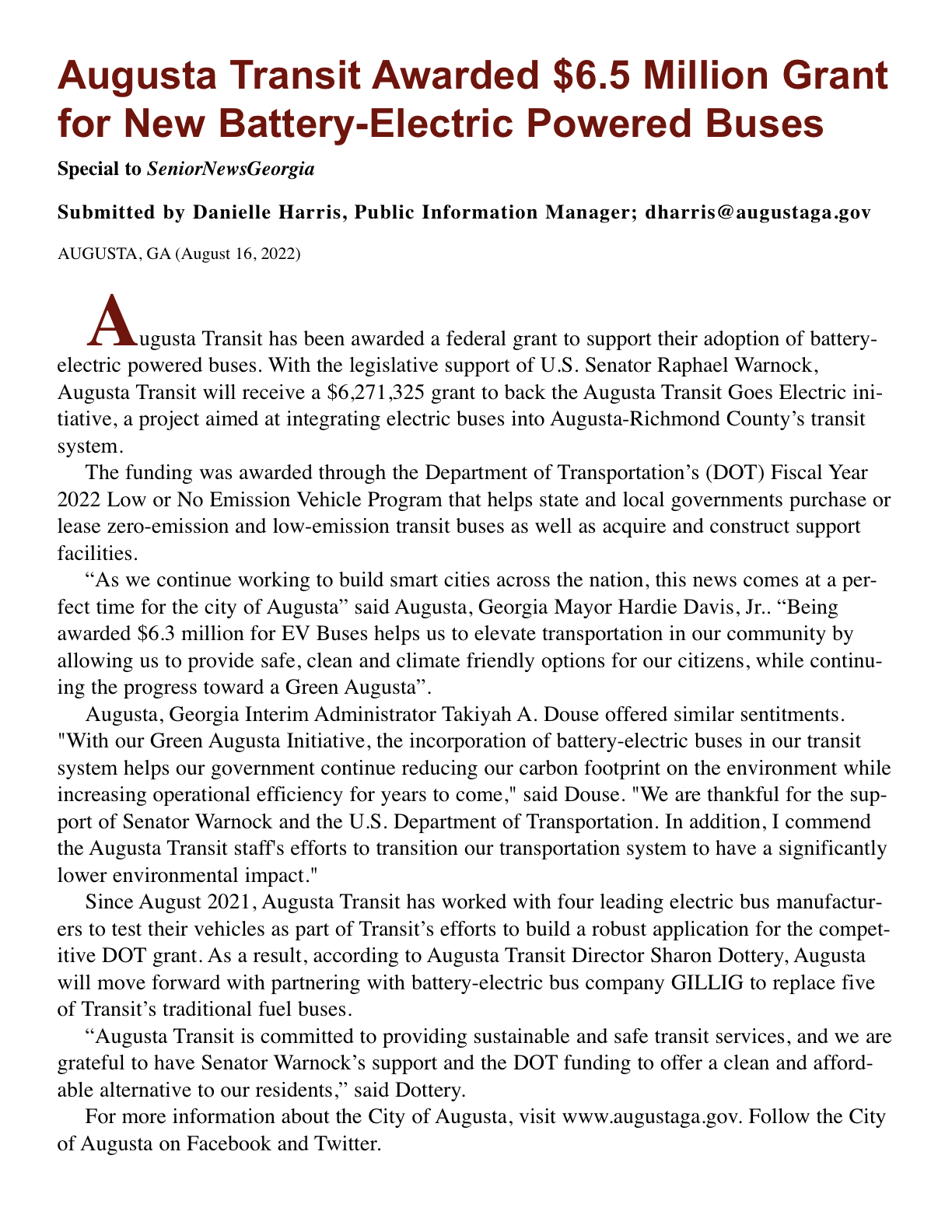 Augusta Transit Awarded Grant – SeniorNewsGeorgia